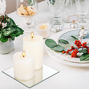 Suwimut 50 Pack Square Glass Mirror Tiles, 4x4 Inch Small Square Decorative Glass Mirrors for Table Centerpieces, Crafts, Wall, Mosaics, DIY Home Projects, Decorations, Arts and Crafts Supplies