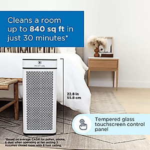 Medify Air MA-40 Air Purifier with H13 True HEPA Filter | 840 sq ft Coverage | for Allergens, Wildfire Smoke, Dust, Odors, Pollen, Pet Dander | Quiet 99.7% Removal to 0.1 Microns | White, 1-Pack