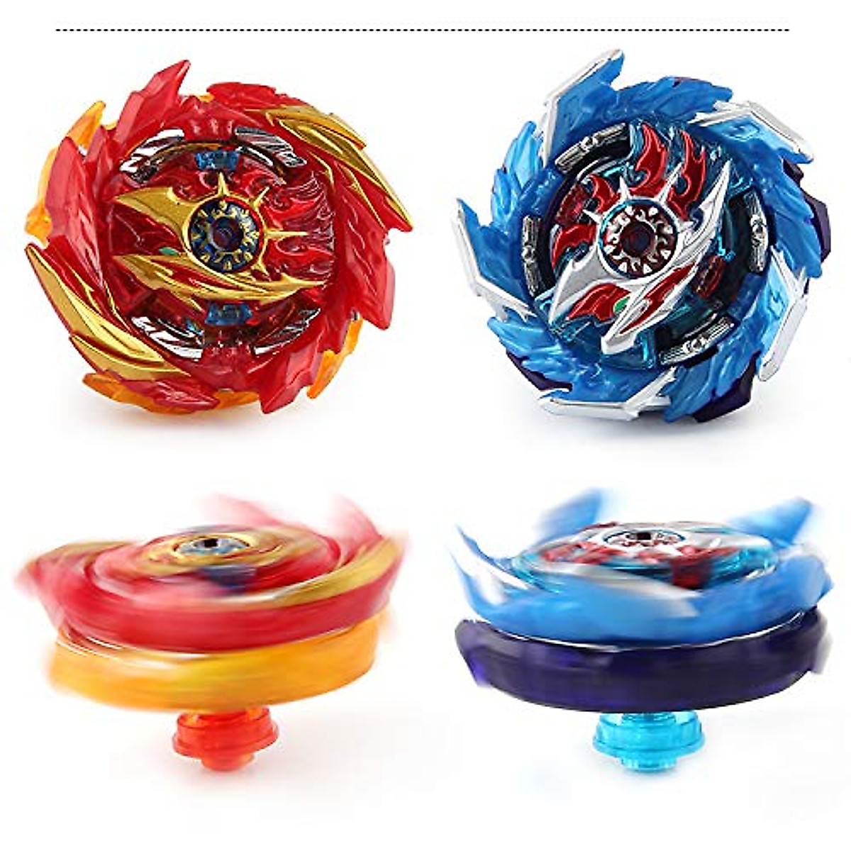 NeschToy Bey Battle Burst Sparking Launchers Left and Right Spin Exclusive Combo Set 2 in 1 Blue