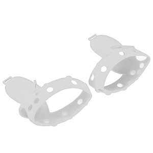 Touch Controller Grip Cover for 2 Anti-Throw Handle Silicone Protective Sleeve with Adjustable Wrist Knuckle Strap(Grey)