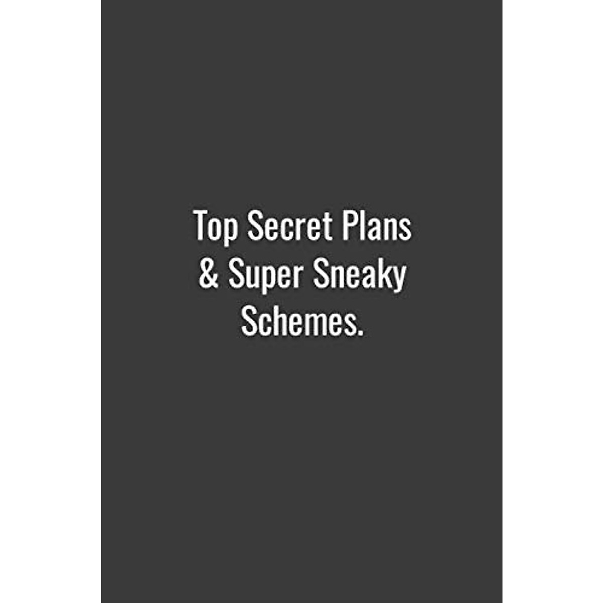 Top Secret Plans & Super Sneaky Schemes. (6x9 Journal): Lined Notebook, 110 Pages – Funny Quote on Elegant Cover