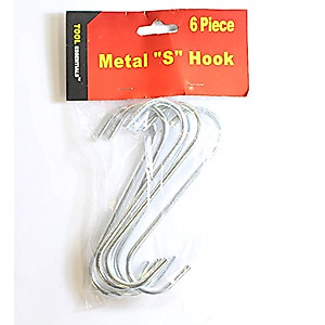 ToolEssentials 6 Piece Set of 5-Inch Metal"S" Hooks