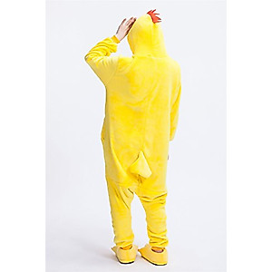 Adult Chicken Kigurumi Animal Costume Pajamas Homewear Lounge Wear M Yellow