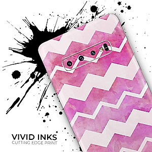 DesignSkinz Pink Water Color with White Chevron Protective Vinyl Decal Wrap Skin Cover Compatible with The Samsung Galaxy S20 (Screen Trim & Back Glass Skin)
