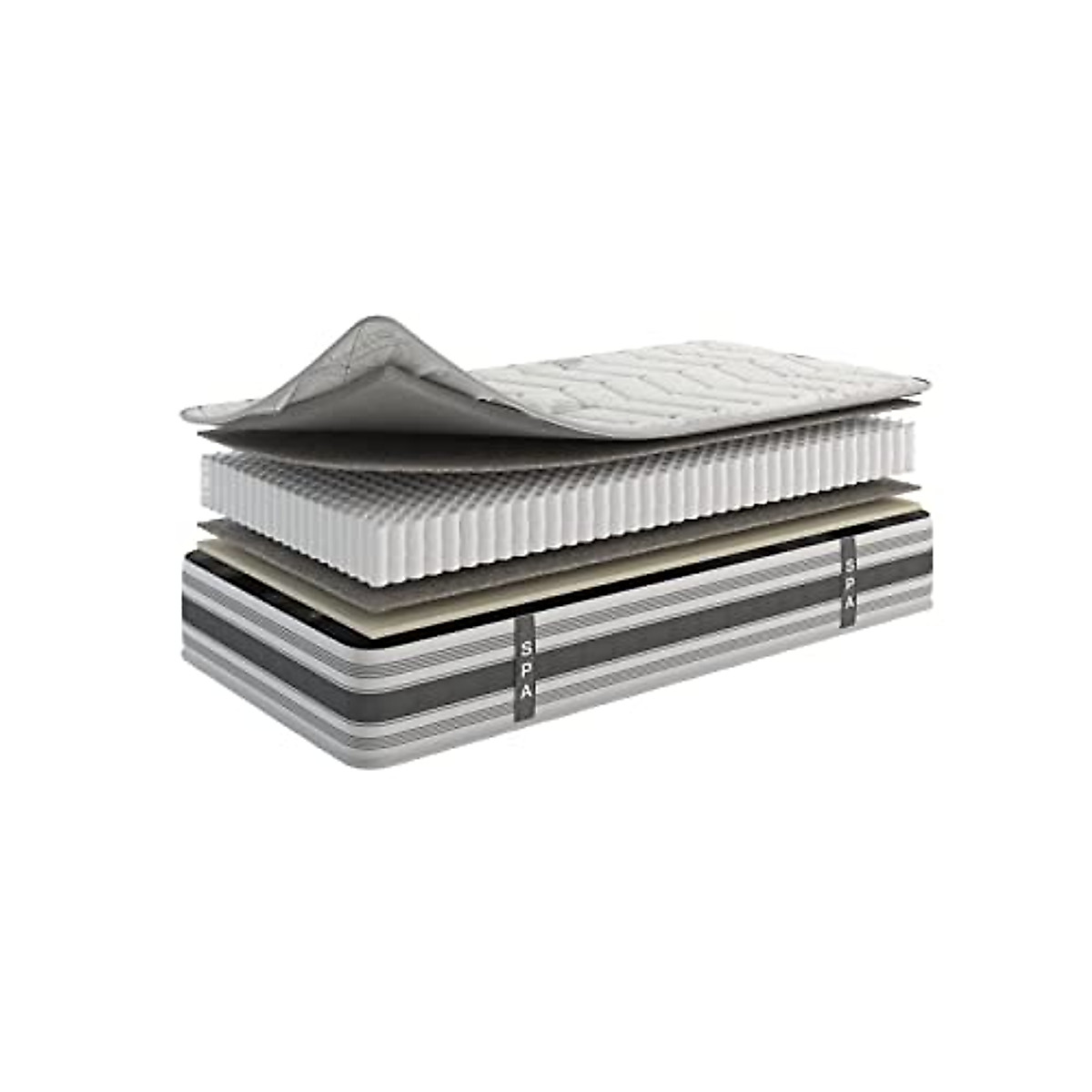 Ottomanson 12" Twin Mattress in a Box Made in USA, Firm Mattress, Hybrid Mattress Cool Improved Airflow with Edge to Edge Pocket Coil, Bed in A Box, Ottopedic