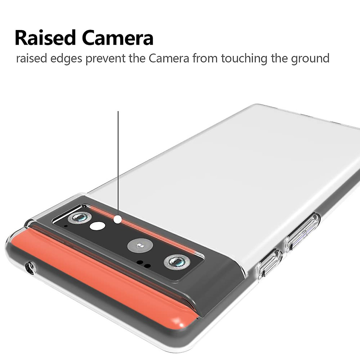 SNOSHO Google Pixel 6 Clear Case,Thin Slim Soft Silicone Flexible TPU Skin Gel Anti-Scratch Shockproof Protective Cases Cover for Pixel 6, Crystal Clear