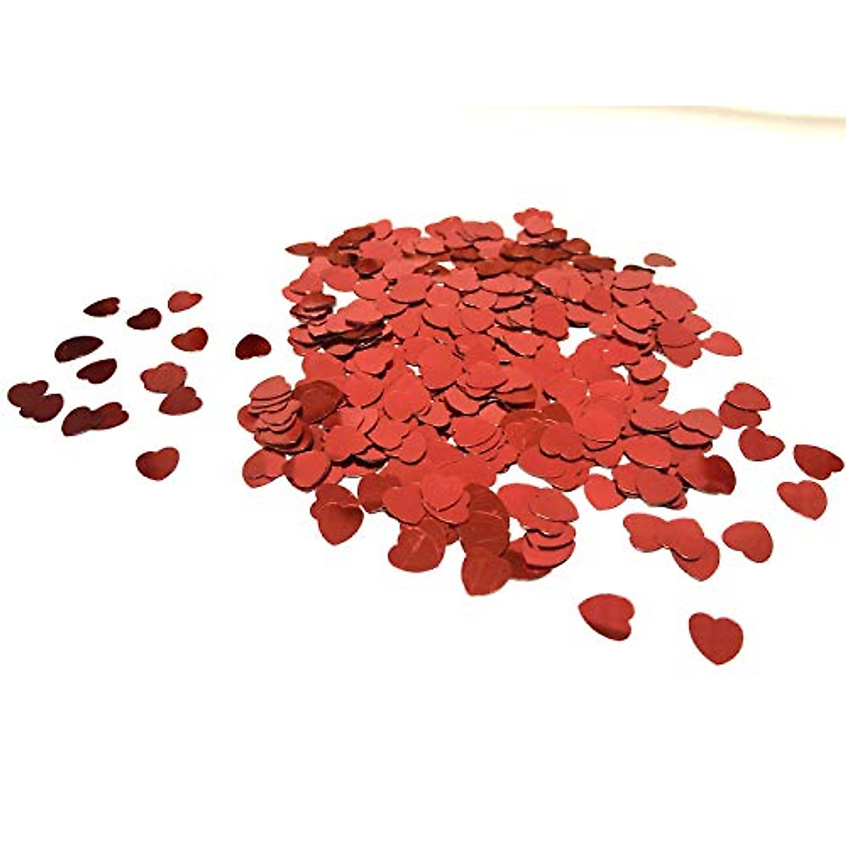 Mefuny Heart Confetti Red Table Confetti Metallic Foil for Party Wedding Happy Birthday Baby Shower Bridal Shower Festival Valentine's Day Theme Party Decorations Supplies(60g，2400pieces)