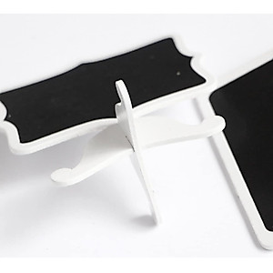 GSHLLO 6 Pcs Mini Rectangle White Frame Chalkboards Food Label Boards Table Number Blackboards Wedding Buffet Brunch Chalkboards Place Card Display Boards Small Message Blackborads