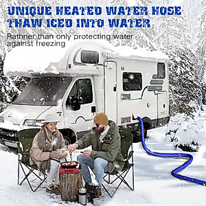Scilulu 30FT 15FT Heated Water Hose for RV,Rv Water Hose,-45 ℉ Antifreeze Heated Drinking Garden Water Hose,Rv Accessories (15FT)