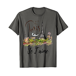 Cute Eiffel Tower Paris France Vintage French I Love Paris T-Shirt