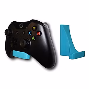 3DLASERSLAB Damage-Free Controller Wall Mount Display for Xbox One, Microsoft, Easy Install, 3M Command Strip Included (Light Blue, 3)