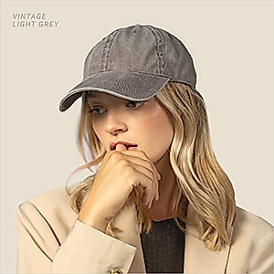 CHOK.LIDS Everyday Vintage Baseball Cap for Men and Women Unisex Adjustable Lightweight Polo Style Curved Brim (Vintage Khaki)