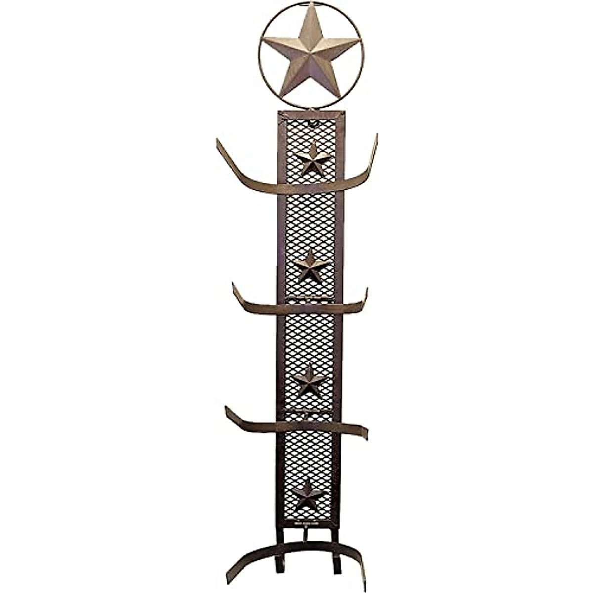 BestGiftEver Metal Star 4 Cowboy Hat Rack Fold-Up Wall Hanging Decoration Rustic Western Style