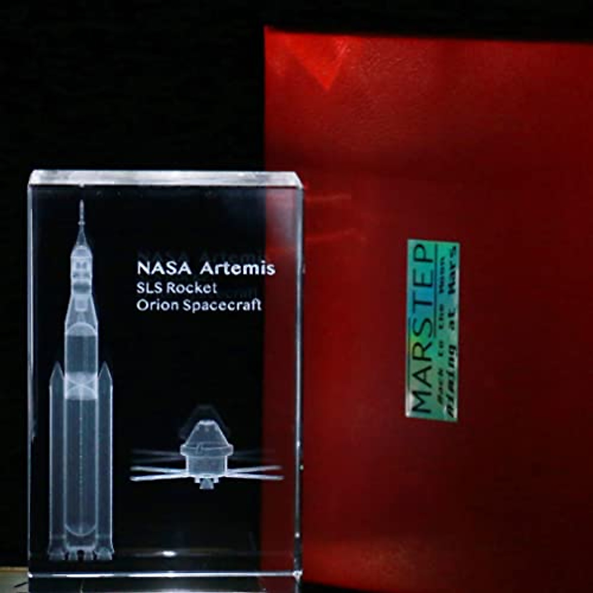 MARSTEP NASA Artemis Rocket Model (Congratulations on First Launch)- SLS Rocket Orion Spacecraft Moon Lander Crystal 3D Model Creative Gift