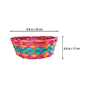 Picnic Baskets Woven Wicker Basket: Great for Easter Basket Storage of Plastic Easter Eggs Candy Gift Wedding Baskets 4pcs