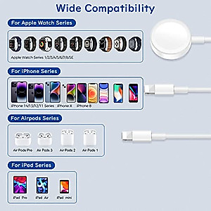 30W USB-C Fast Charger for Apple Watch and iPhone, 3-in-1 Magnetic Charging Cable Compatible with Series 8/7/6/SE/5/4/3/2 and iPhone 14/13/12/11/Pro/Max/Xs/XR/8
