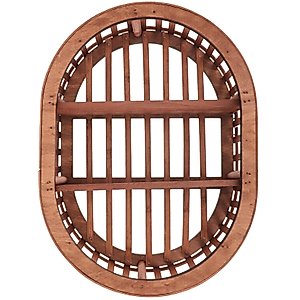 Uonlytech Home Decor Storage Shelves Decor Wall Organizer Hanging Organizer Rack Wood Wall Storage Mount Storage Rack Hanging Storage Rack for Wall Oval Ornaments Wooden Display Shelf