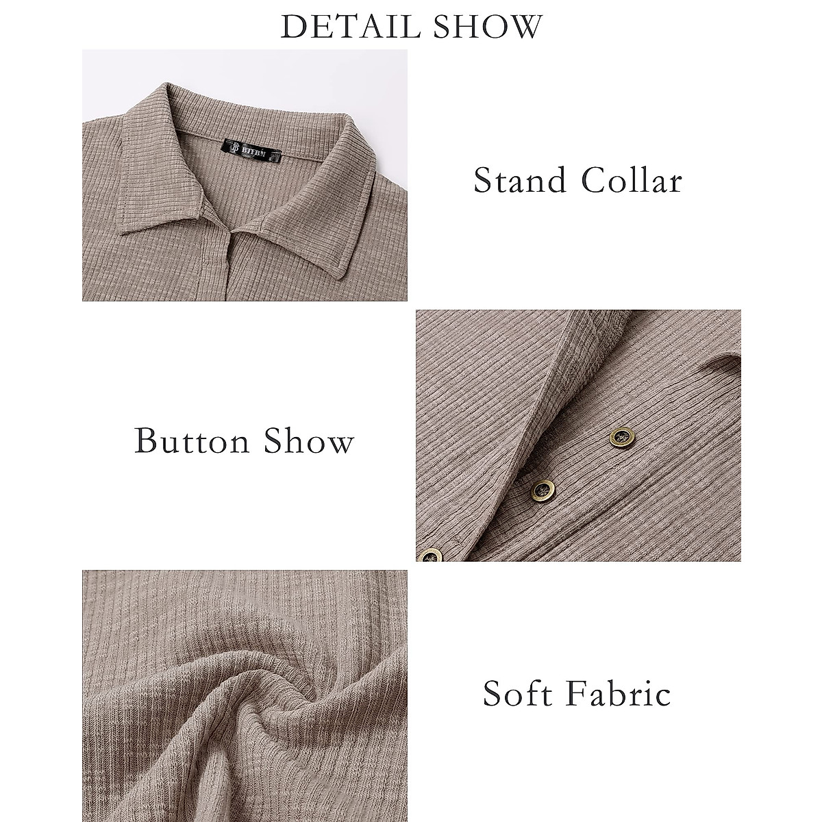 BTFBM Women Casual Button Down Fall Blouses 2025 Long Sleeve Solid Business Work Tops Cute Relaxed Fit Shirts(Solid Light Green, Medium)