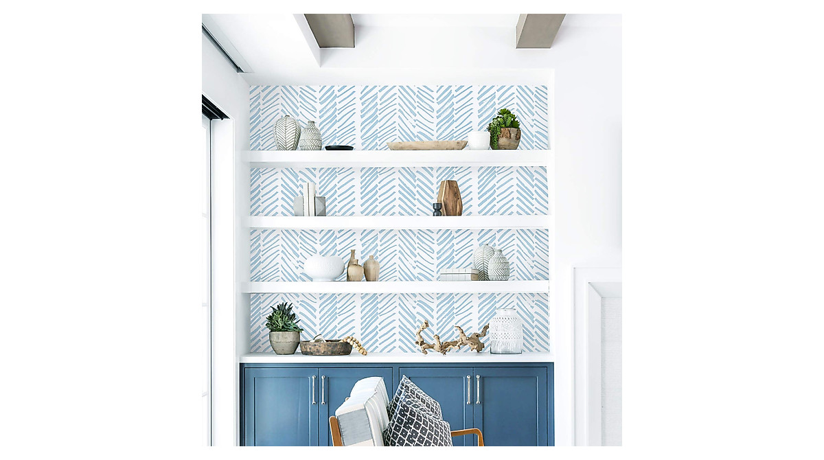 Guvana Blue Striped Peel and Stick Wallpaper - Easy Install