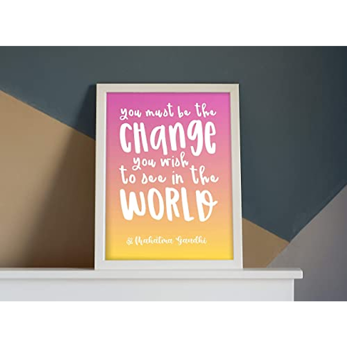 FOCUS AND ZEAL Inspirational Wall Art 8 Pack - 8 Different Motivational Quotes for Girls on 8"x10" Wall Prints - Great Posters for Girl's Bedrooms, Dorms, and Homes