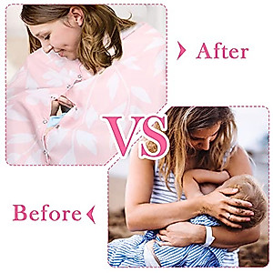 2 Pcs Baby Nursing Cover for Breastfeeding Soft Breastfeeding Cover for Infants Babies Nursing Apron Cover with Flowers and Leaf for Mother Breastfeeding