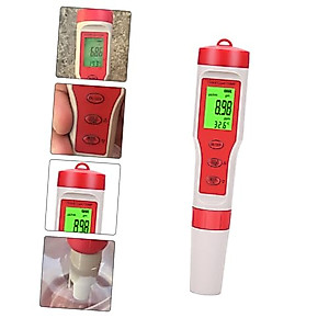 SOESFOUFU 4 Ph Pen Ppm Ph Meter for Water Aquarium Ph Meter Digital Tester Pen Water Ph Level Tester Digital Water Meter Pen Digital Ph Tester and Ec Meter Ec Water Test Ph and Meter Red PVC