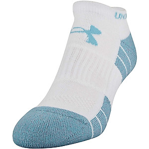 Under Armour Golf Elevated Performance No Show Socks, 2-Pair, Breathtaking Blue Assorted, Shoe Size: Mens 4-8, Womens 6-9