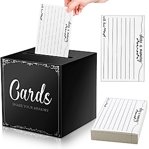 60 Pieces Share a Memory Card for Memorial Goodbye Party Decorations Funeral Memory Cards with a Card Box Funeral Memory Box for Funeral Farewell Remembrance Party Favors and Supplies