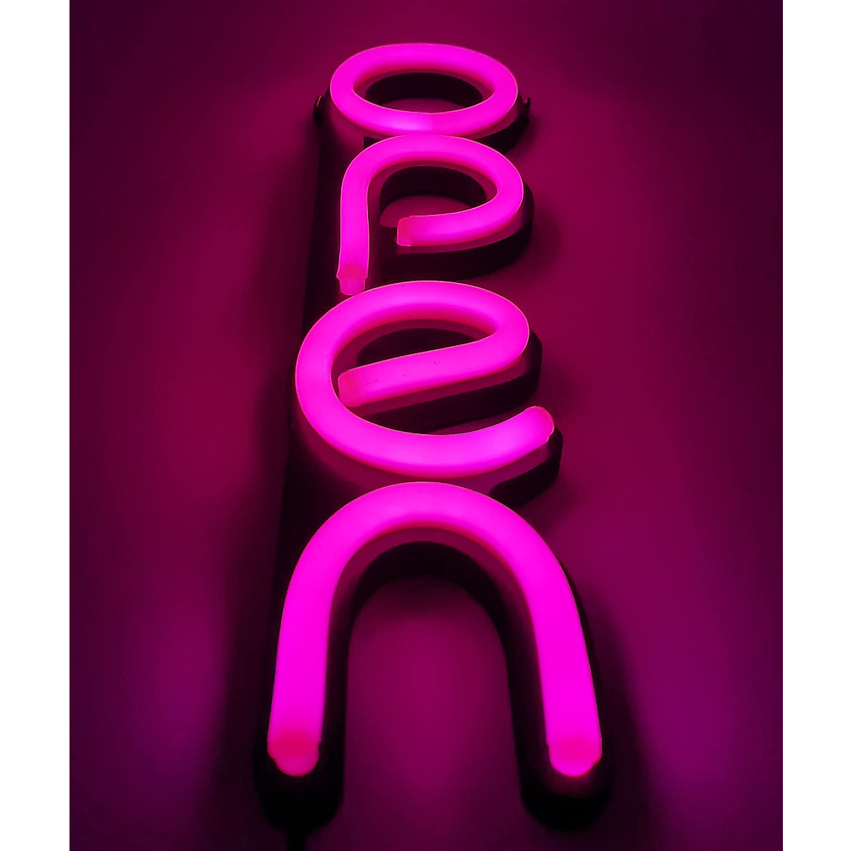 Open Signs for Business,LED Neon Open Sign,16x6 inch Lighted Sign for Restaurants Offices Retail Shops Window Storefronts,12V/1A Power Supply,with ON/OFF Switch (Vertical Rose Red)