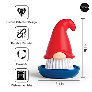 New!! Beardy Dish Brush by Ototo - Dish Scrub Brush, Gnome Gifts, Gnomes, Quirky Gifts, Dish Brush, Cute Kitchen Accessories, Funny Kitchen Gadgets, Vegetable Brush, Cute and Useful Gifts for women