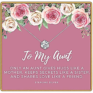 Aunt Necklace, 925 Sterling Silver Aunts Pendant Necklaces, Best Aunt Gifts From Niece And Nephew, Mothers Day Gifts For Aunt, Best Aunt Ever Gift Jewelry, Best Aunt Jewelry, To My Aunt Jewelry