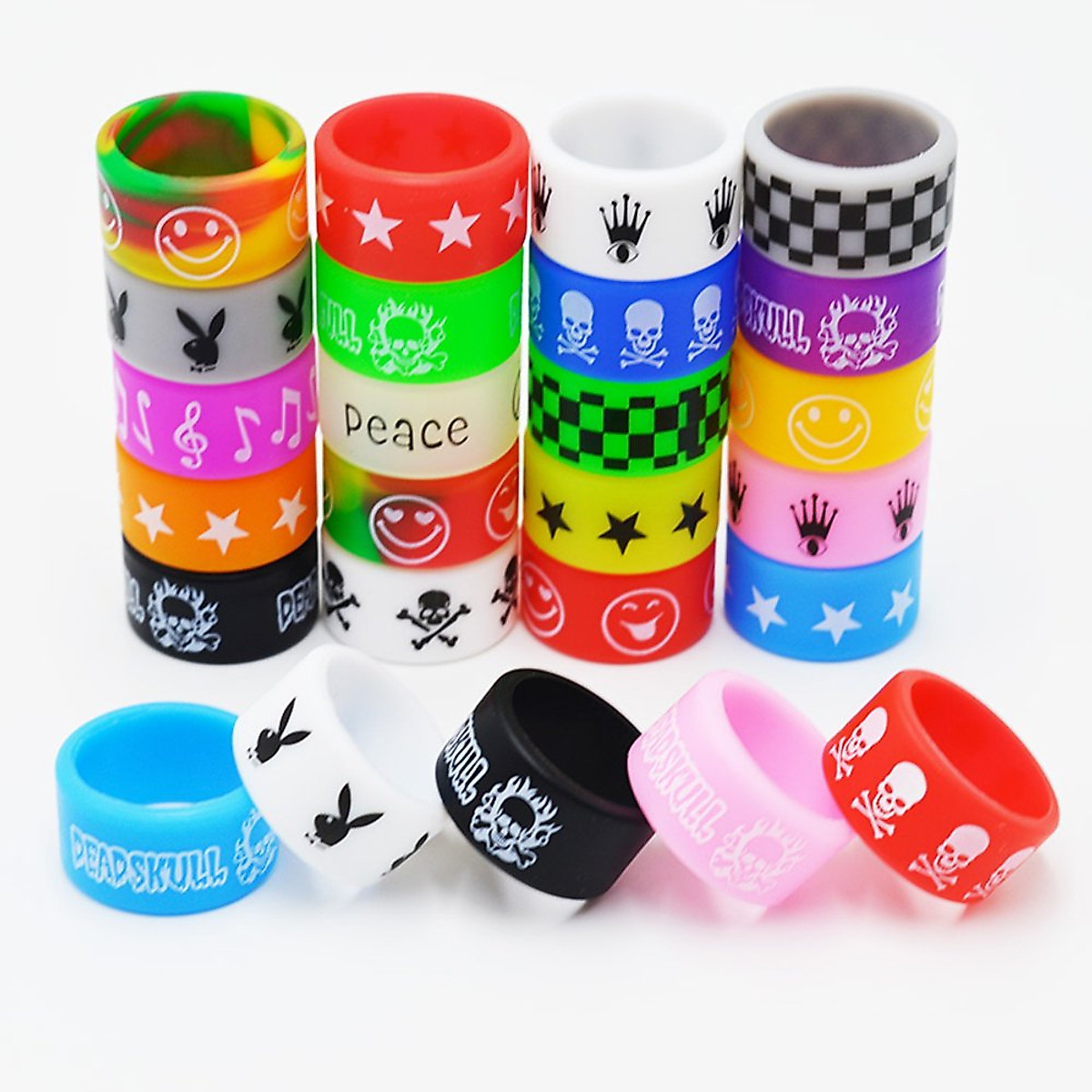 Silicone Bands - CENGLORY 10 Pieces Silicone Anti Skid Rings Rubber Bands -18mm Silicone Bands