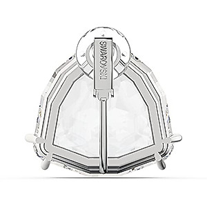 SWAROVSKI Mesmera Clip Earring, Large and Clear Trillion Cut Crystal with a Rhodium Finish Setting, Part of the Swarovski Mesmera Collection