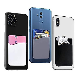Tek Styz PRO Stick on Wallet Works for Zen Mobile Admire Fab with Room for 3 Cards/ID/Money 3pack (Black,Gray,White)
