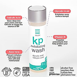 TOUCH Keratosis Pilaris & Acne Exfoliating Body Wash Cleanser Plus Moisturizing Body Lotion