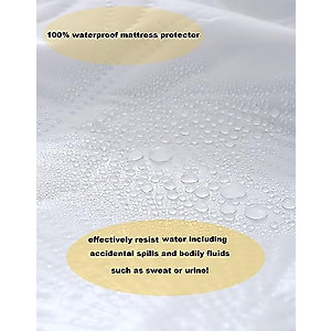 DuShow California King Mattress Protector Waterproof Quilted Mattress Pad Cover Fitted Sheet Style 18" Deep Pocket Navy Blue