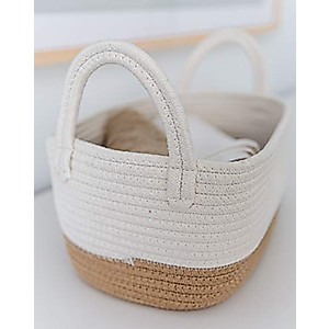 OrganiHaus Woven Storage Baskets for Shelves | Toy Storage Basket | Small Rope Basket for Storage | Woven Basket for Baby Clothes | Set of 3 Round Soft Baskets for Toys | Baby Changing Basket - Honey