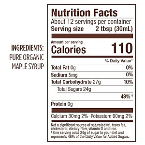 Butternut Mountain Farm 100% Pure Organic Maple Syrup From Vermont, Grade A (Prev. Grade B), Dark Color, Robust Taste, All Natural, Easy Squeeze, 12 Fl Oz