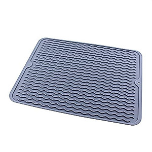 Silicone Dish Drying Mat 3PCS for Easy Clean,Heat-resistant,Eco-riendly,Multiple Usage.For Kitchen Counter or Sink,Table Insulation and Microwave Oven Oil Drainage