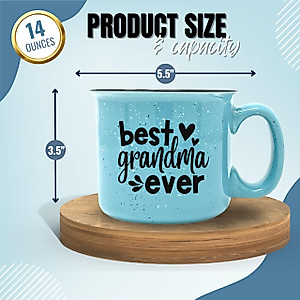 Best Grandma Ever Teal - Cute Funny Coffee Mug for Grandma - Unique Fun Gifts for Grandmother, Grandma from Grandkids - Coffee Cups & Mugs with Quotes