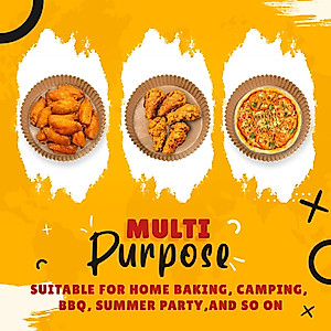 Air Fryer Liners 6.5 inch | Non-stick Disposable Liners | Baking Paper for Air Fryer Water & Oil proof Food Grade Parchment for Baking Roasting Microwave (51 PACK)