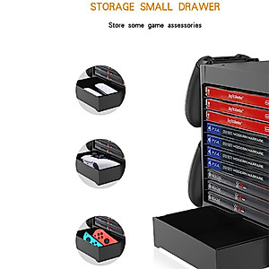 eLUUGIE Multifunctional Game Disk Storage Tower Holder for PS5 Game Disc Holder and Controller/Headset Stand/Headphone Holder Compatible with PS5/PS4/ Xbox Series X/Switch