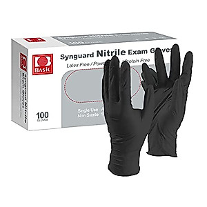 Amozife Disposable Nitrile Exam Gloves, 100 Pack X-Large Latex Free Non Sterile Black Glove for Medical, Cooking, Food Prep, Cleaning