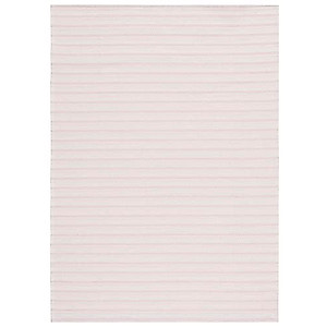 MARTHA STEWART Collection by SAFAVIEH 5' x 7' Pink/Ivory MSR419U Contemporary Stripe Cotton Area Rug