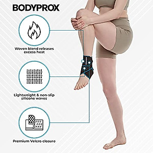 Bodyprox Ankle Support Brace 2 Pack, Adjustable Compression Ankle Braces for Sports Protection, One Size Fits Most for Men & Women