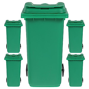 EXCEART 5pcs Mini Curbside Garbage Cans Desk Trash Can Trash Bins Pen Holder Desk Organizer Garbage Bin Recycle Can Mini Waste Basket with Lid Small Pencil Cup Desktop Organizer