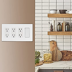 Bates- Screwless Decorator Wall Plates, 4 Gang Wall Plate, Decorator Wall Plate, Outlet Covers, Wall Plates, White Outlet Covers, 4 Gang Screwless Wall Plate, Screwless Wall Plate.