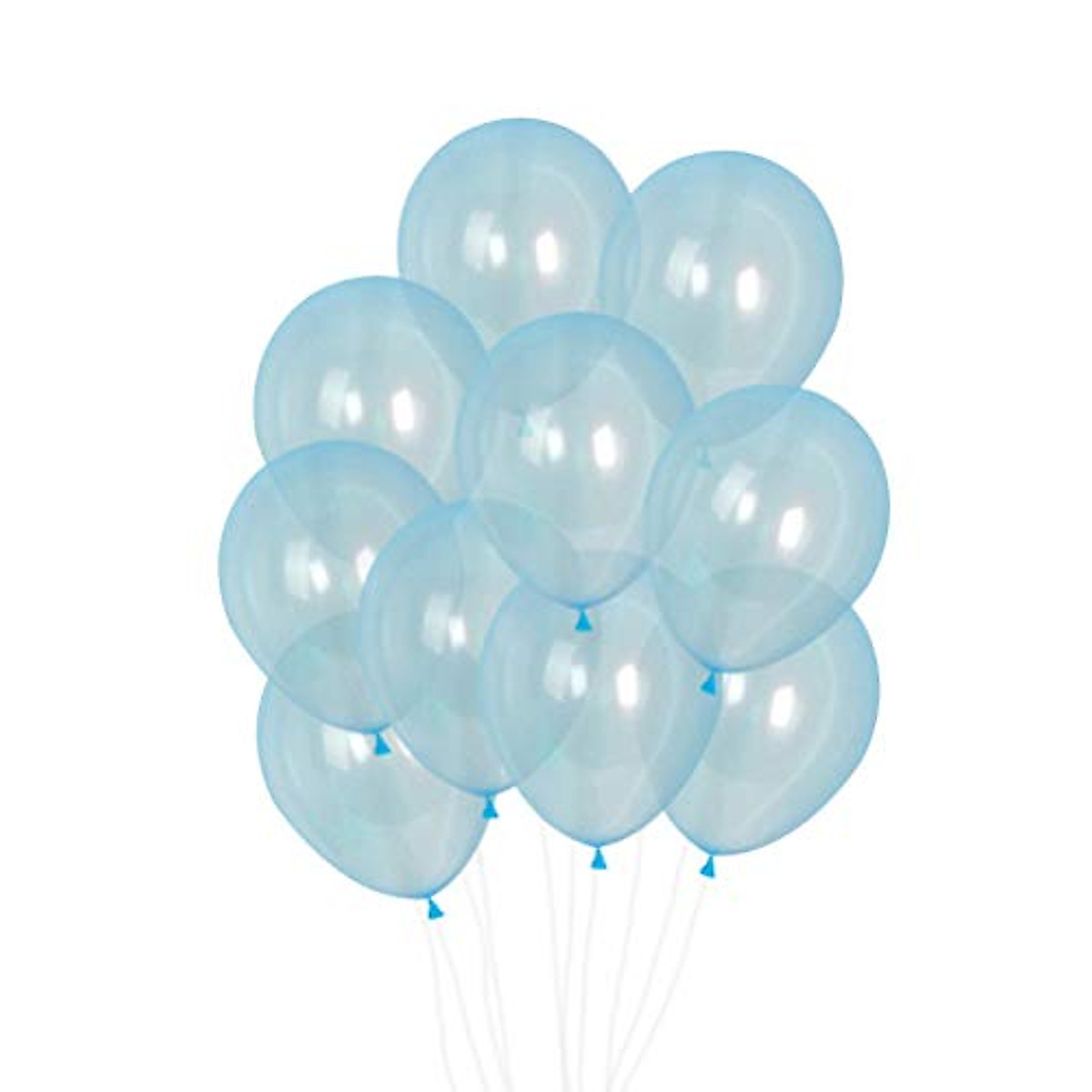 AnnoDeel 100pcs Crystal Pastel Clear Balloon, 12 inch Thick Transparent Party Latex Balloon for Wedding Birthday Baby Shower Party Decoration (Blue)