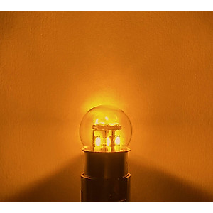 #89 #67 #303 Miniature Bulb LED Replacement | 12/28 Volt AC/DC | Base Style: BA15S | Replacement for #67, 69, 89, 98, 1247, 441067-1, 97, 631, 1155, 9421777, 303, 623, 1251 (1-Pack; Amber)
