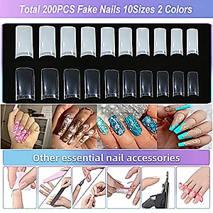 Acrylic Nail Kit with Drill, Nail Supplies with Everything Electric Nail Drill 54W U V LED Nail Light Dryer Lamp Polishing Manicure Pen, False Nail Tips Nail Files Art Brushes Nail Set for Beginner